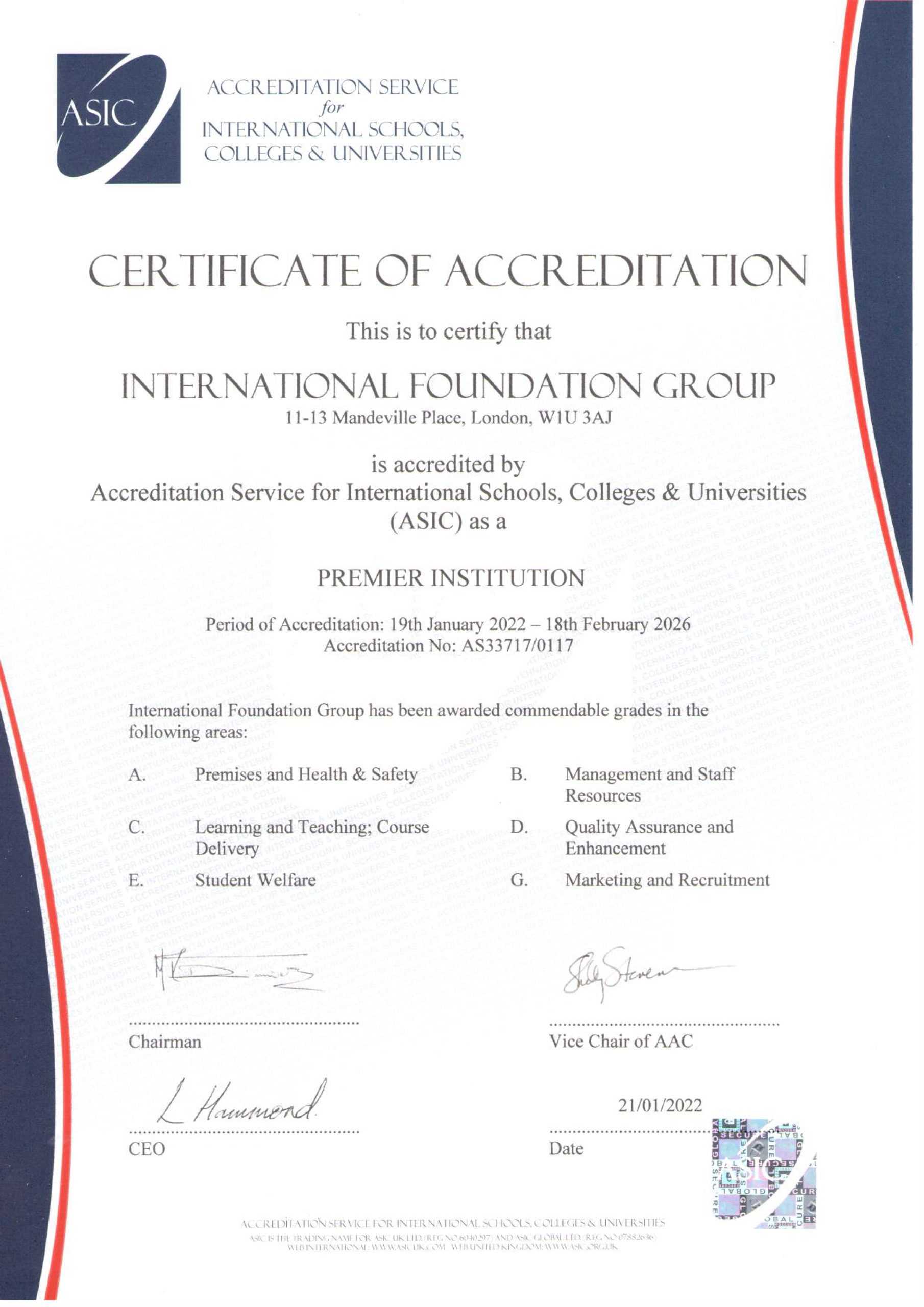 certificate – INTERNATIONAL FOUNDATION GROUP-IRAQ